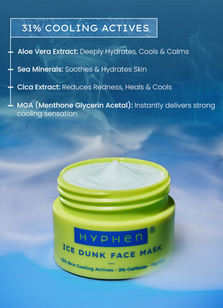 ICE DUNK COOLING FACE MASK 31% COOLING ACTIVES - 50GM – HYPHEN
