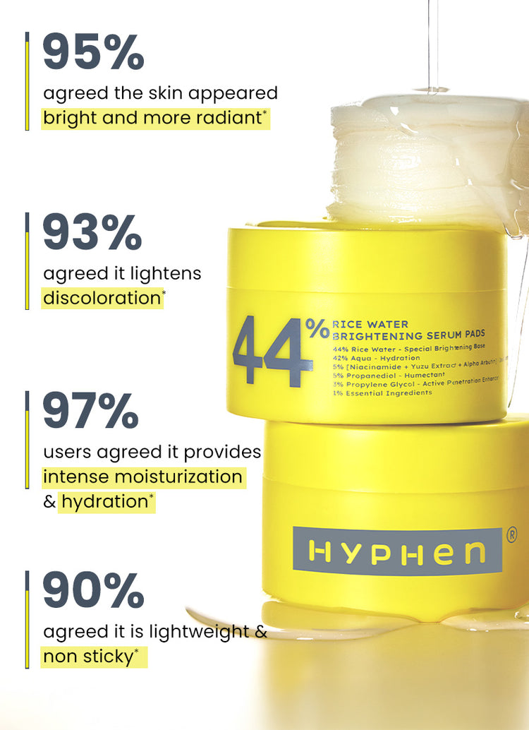 Brightening Serum Pads with 44% Rice Water - 50 pads – HYPHEN