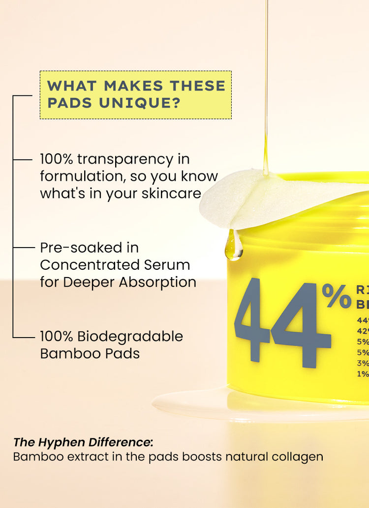 Brightening Serum Pads with 44% Rice Water - 50 pads – HYPHEN